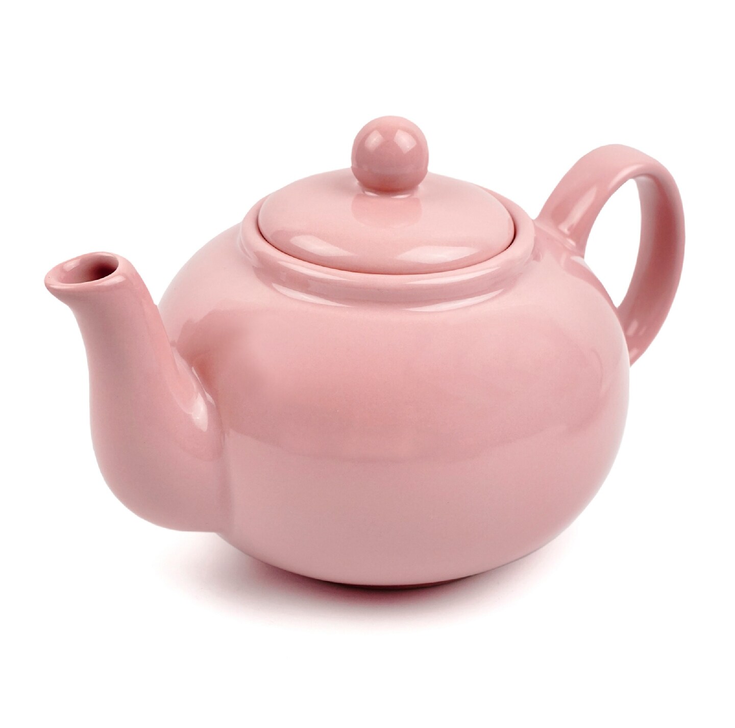 Contemporary Home Living Solid Stoneware Teapot - 6" - Pink, Color ...
