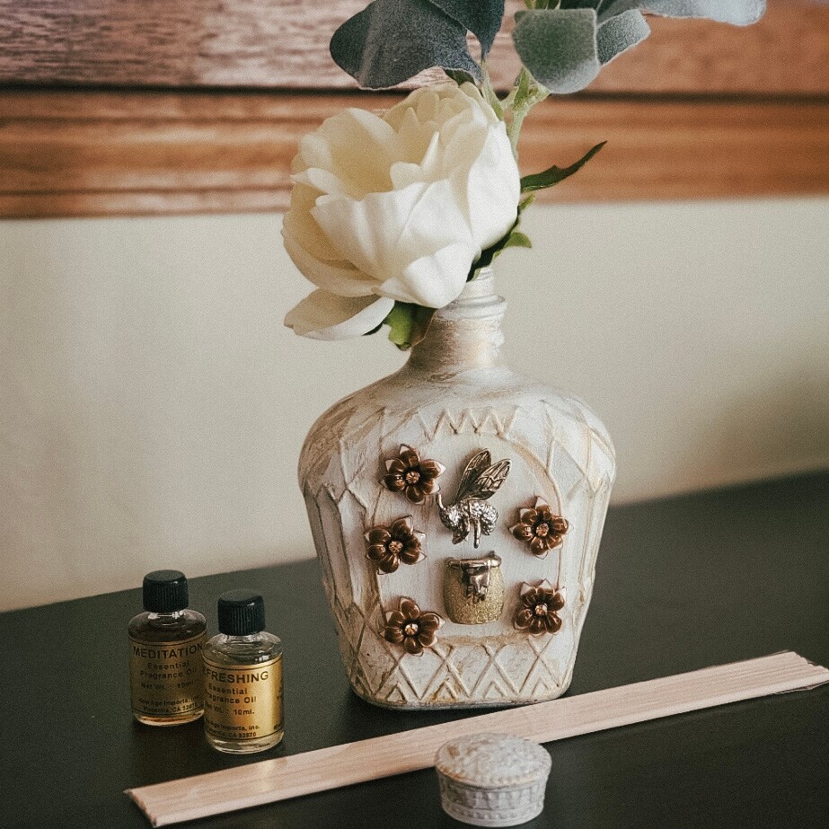 Honey Bee Gilded Upcycled Glass Bottle | MakerPlace by Michaels