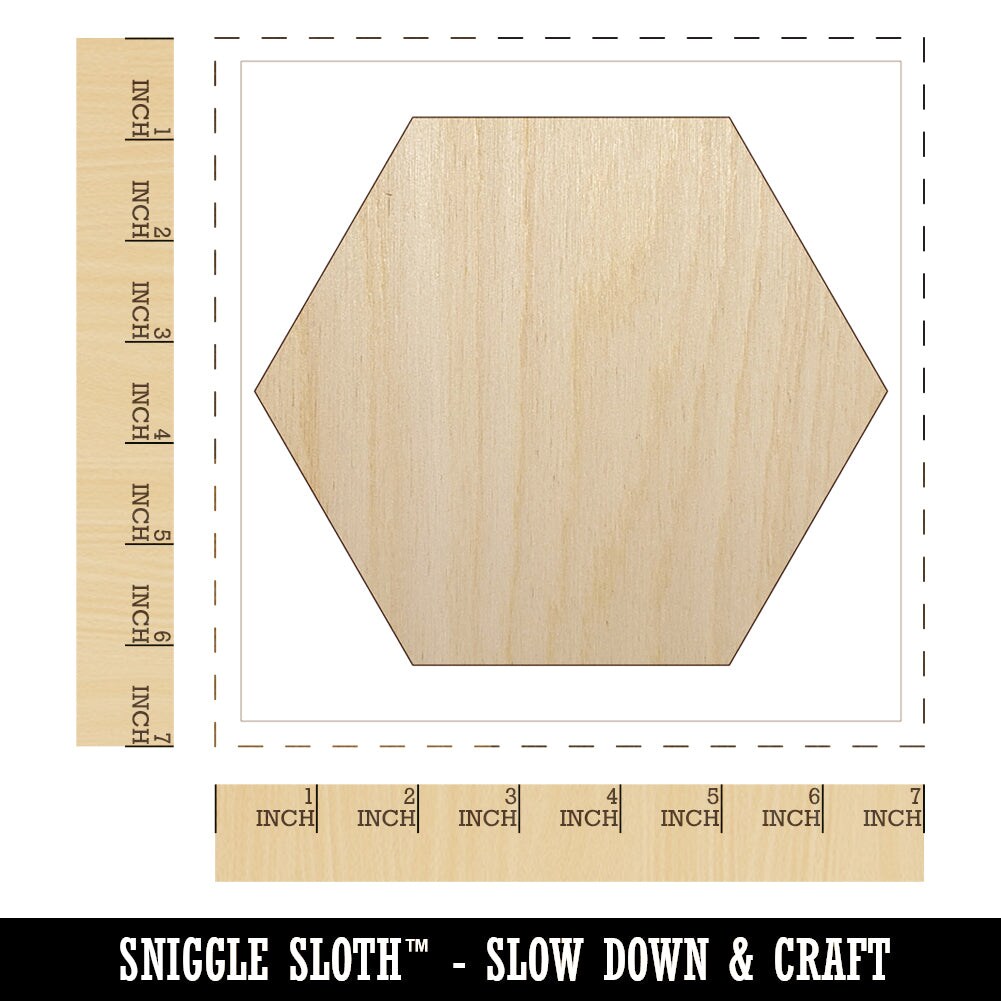 Polygon Solid Unfinished Wood Shape Piece Cutout for DIY Craft Projects ...