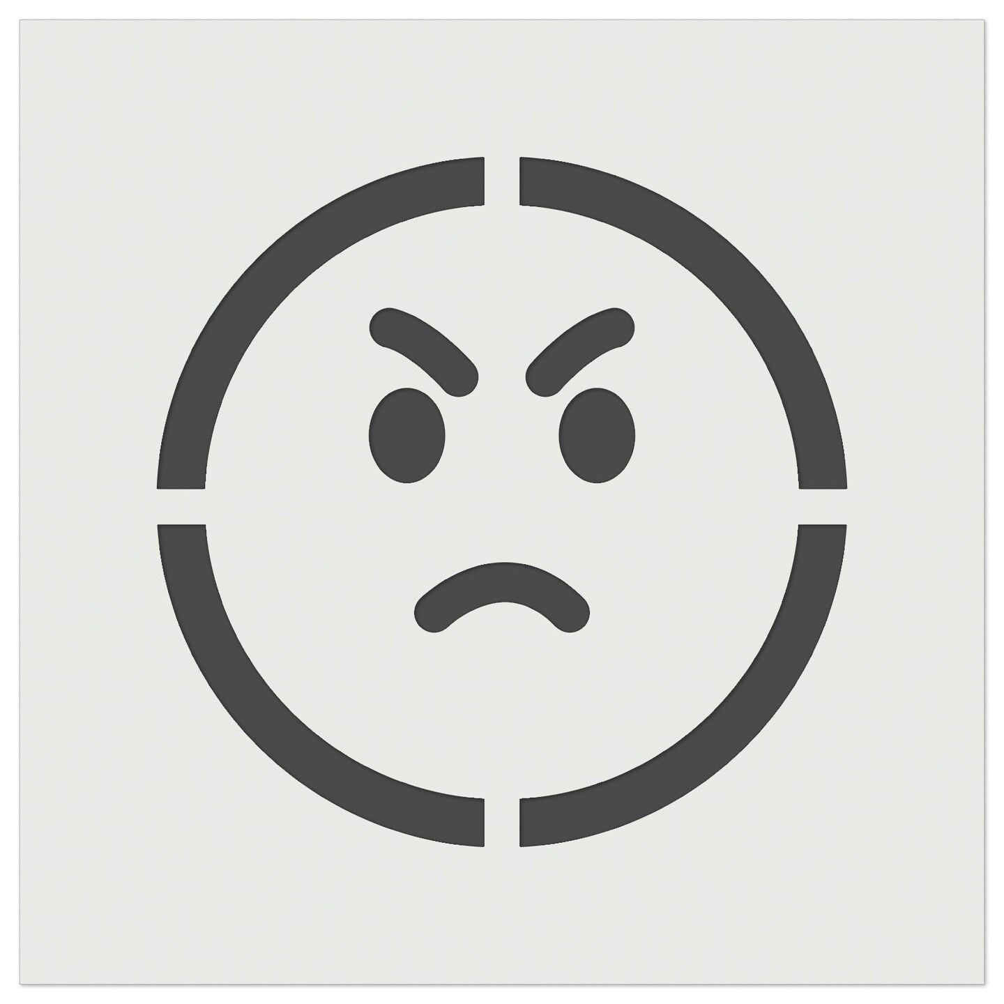 Angry Mad Face Emoticon Wall Cookie DIY Craft Reusable Stencil | Michaels
