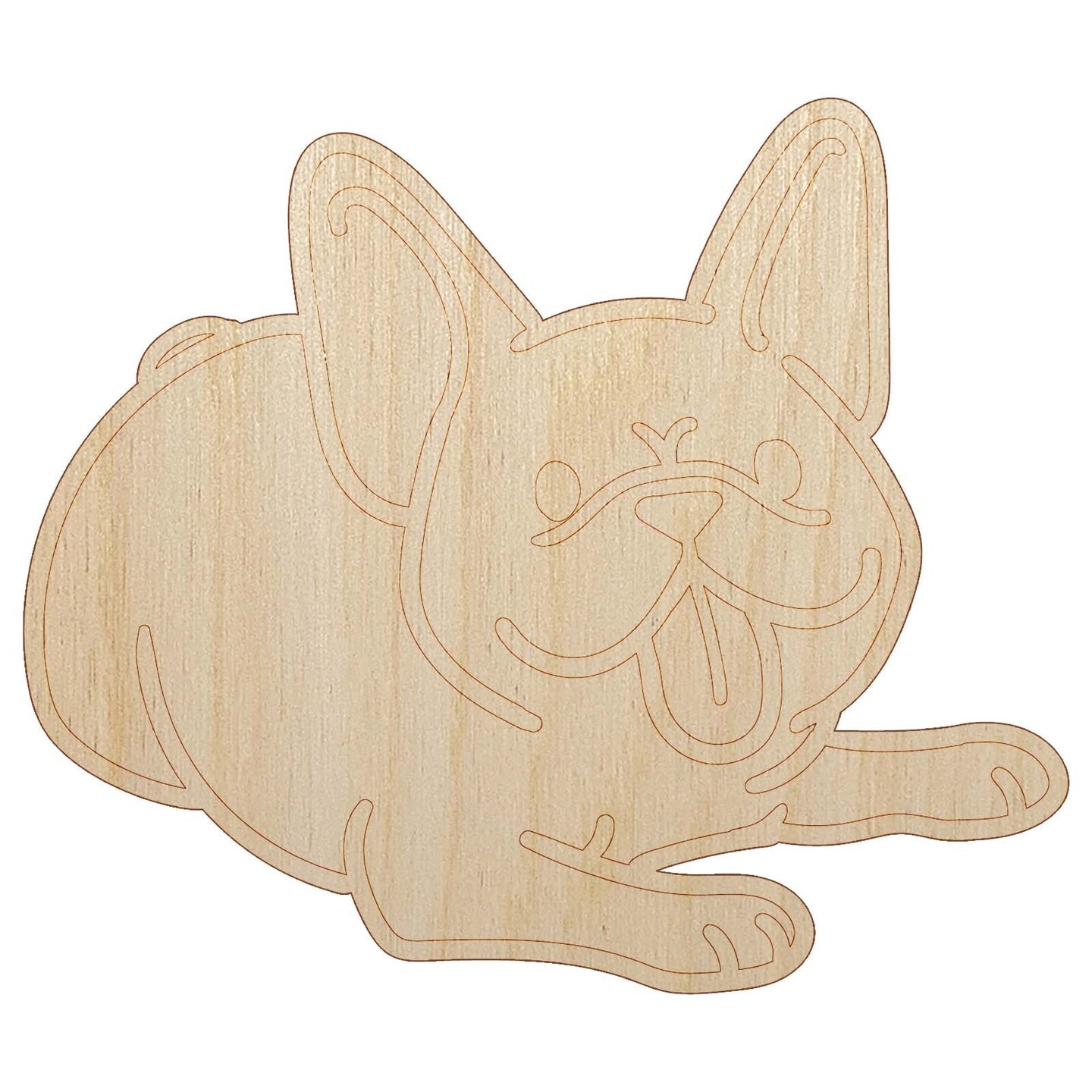 Frenchie Laying Down French Bulldog Dog Unfinished Wood Shape Piece ...