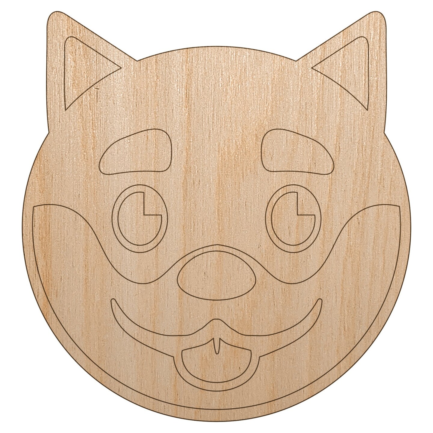 Husky Dog Face Happy Unfinished Wood Shape Piece Cutout for DIY Craft ...