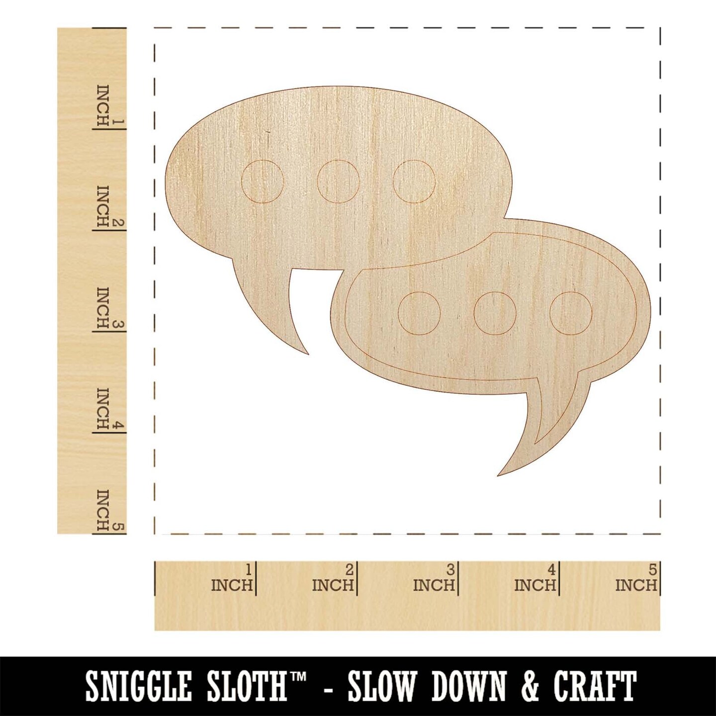 Conversation Discussion Chat Bubbles Icon Unfinished Wood Shape Piece ...