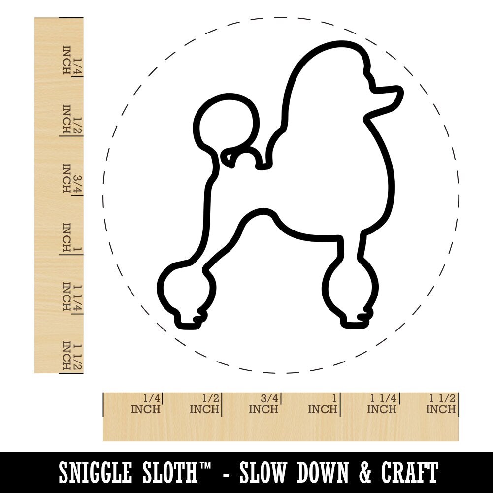 Standard Poodle Dog Outline Self-Inking Rubber Stamp for Stamping ...