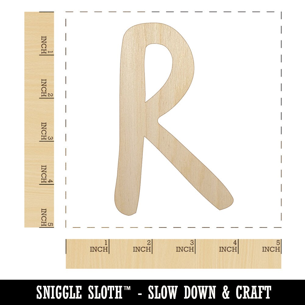 Letter R Uppercase Felt Marker Font Unfinished Wood Shape Piece Cutout ...