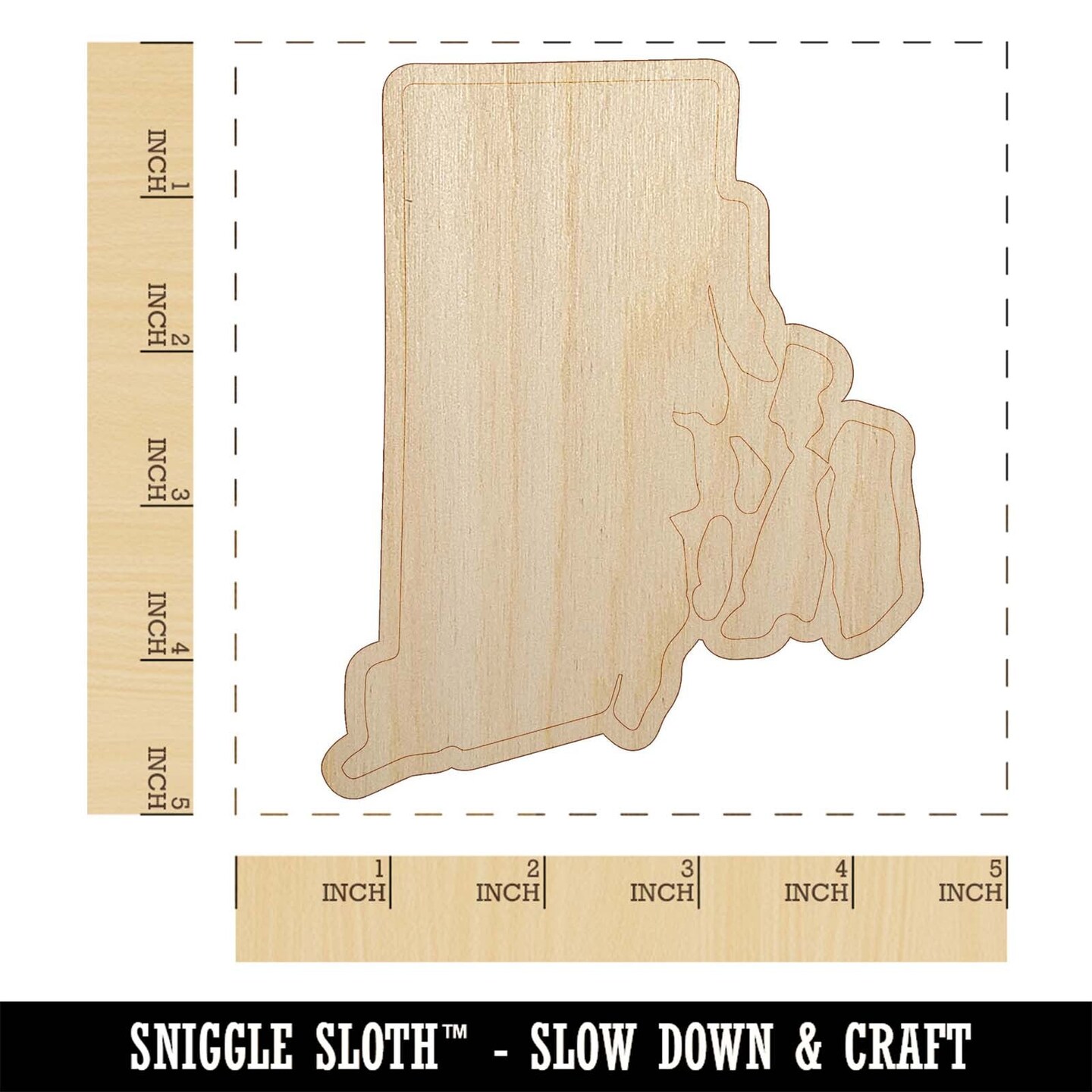 Rhode Island State Silhouette Unfinished Wood Shape Piece Cutout for ...