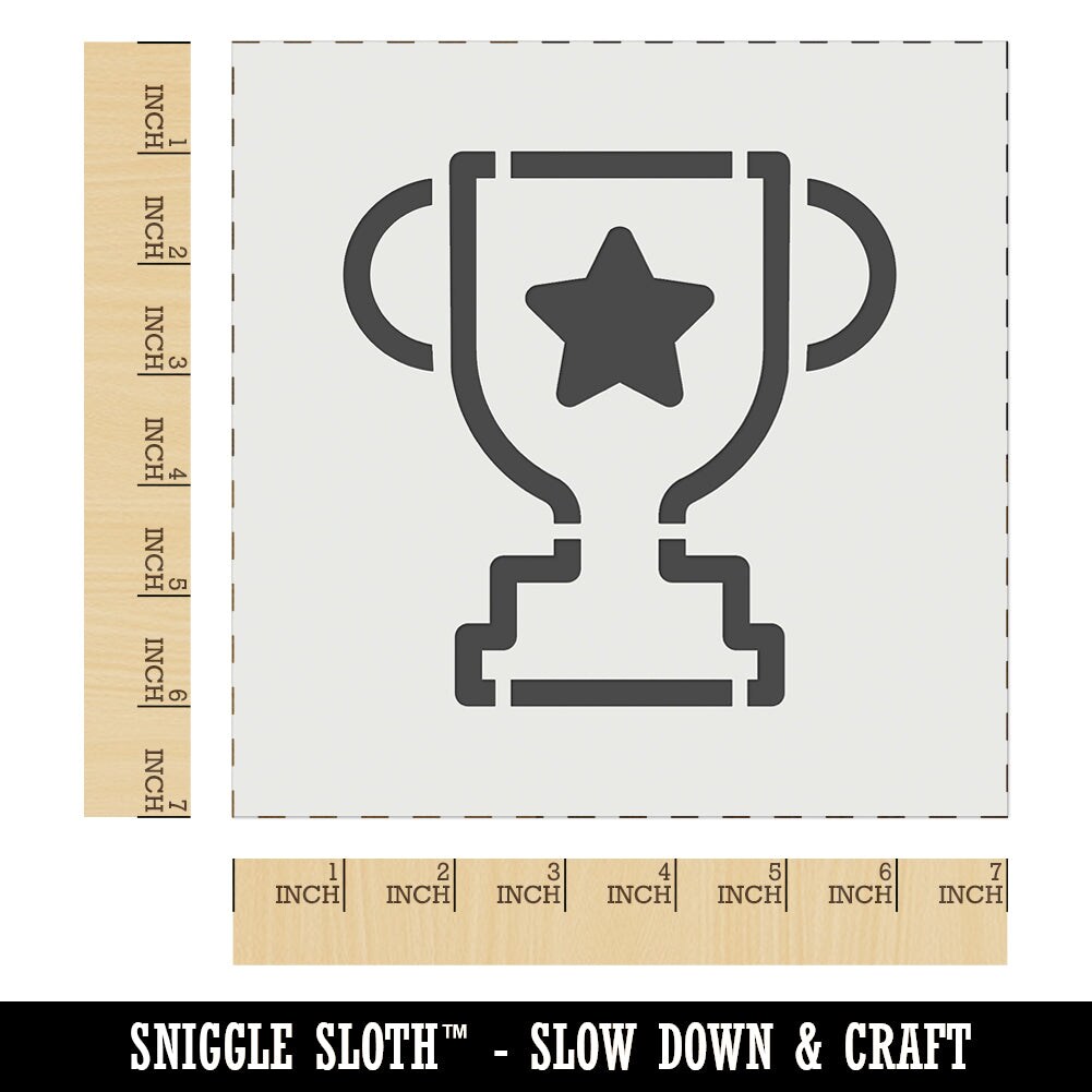 Trophy Award Outline with Star Wall Cookie DIY Craft Reusable Stencil ...