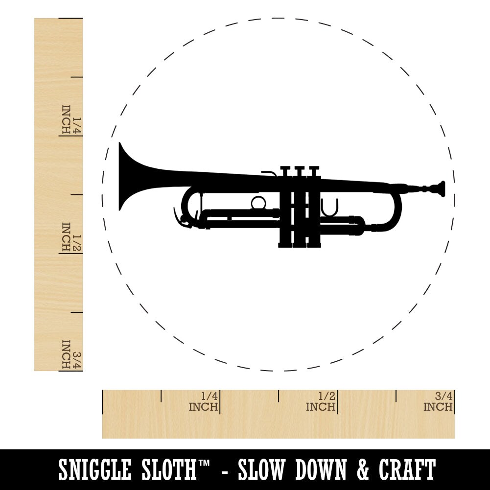 Trumpet Music Instrument Silhouette Self-Inking Rubber Stamp for ...