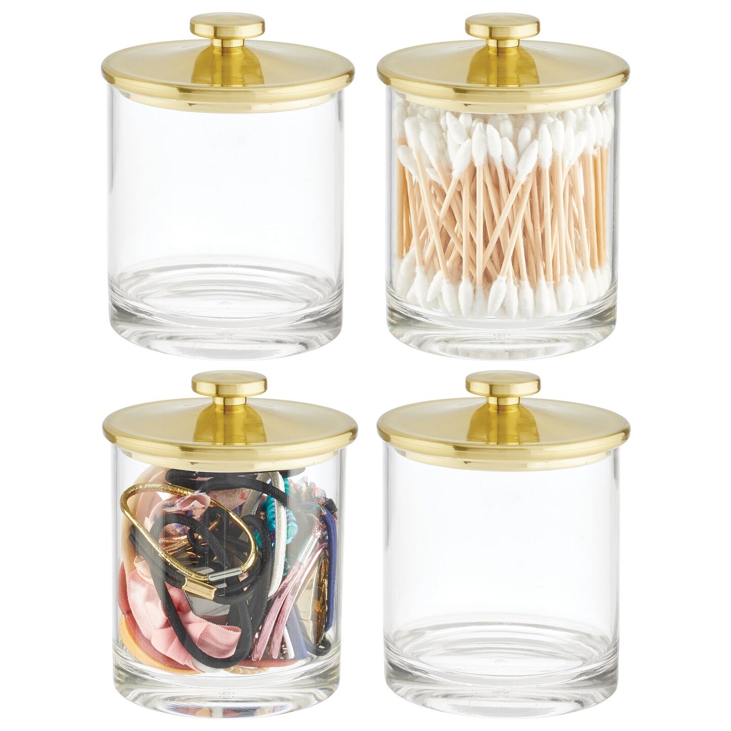 mDesign Round Acrylic Apothecary Canister Jars - 4 Pack | Michaels