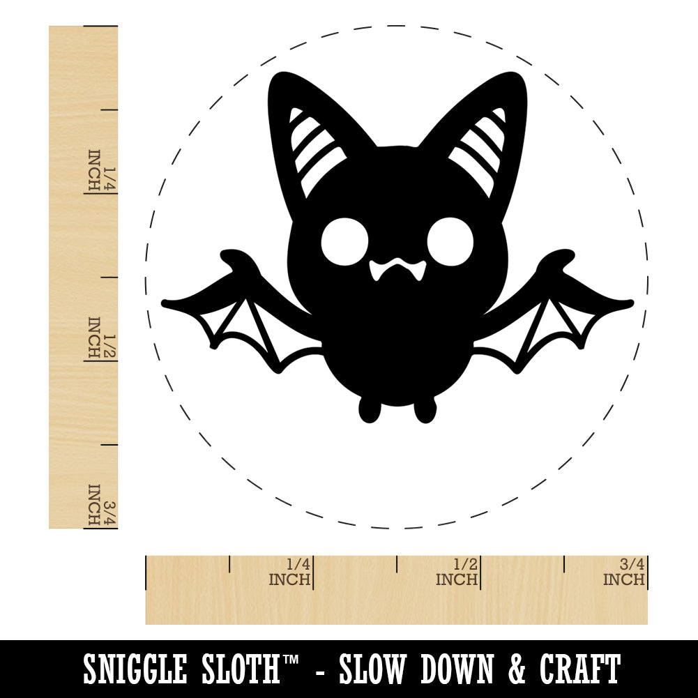 Sweet Kawaii Chibi Bat Flying Cat Halloween Self-Inking Rubber Stamp ...