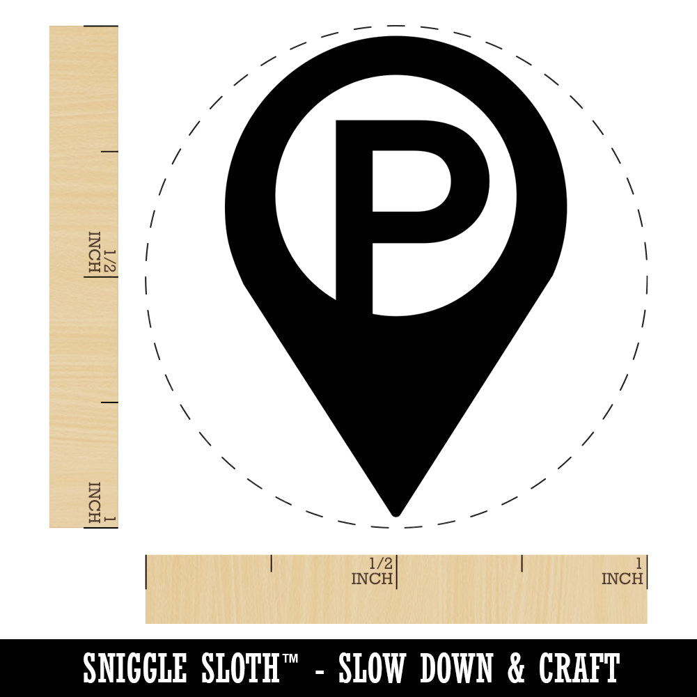 P Parking Map Location Icon Self-Inking Rubber Stamp for Stamping ...