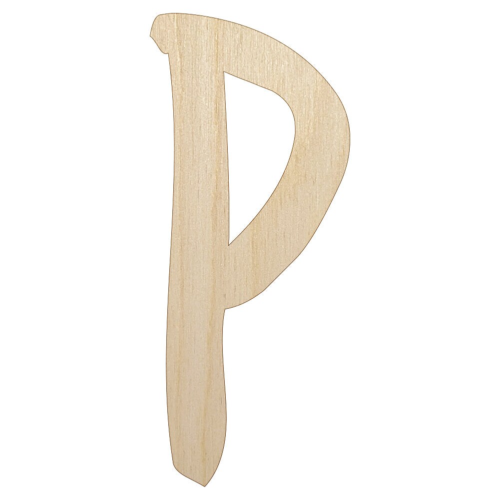 Letter P Uppercase Felt Marker Font Unfinished Wood Shape Piece Cutout ...