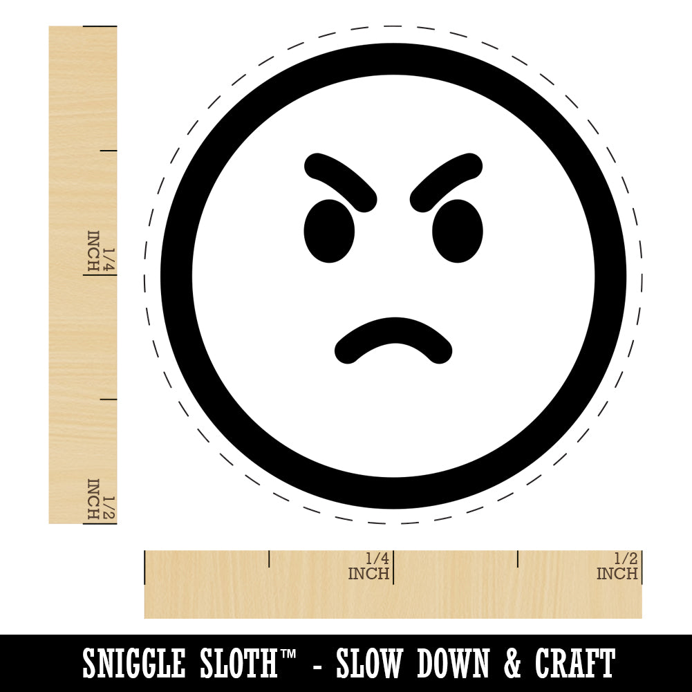 Angry Mad Face Emoticon Self-Inking Rubber Stamp for Stamping Crafting ...