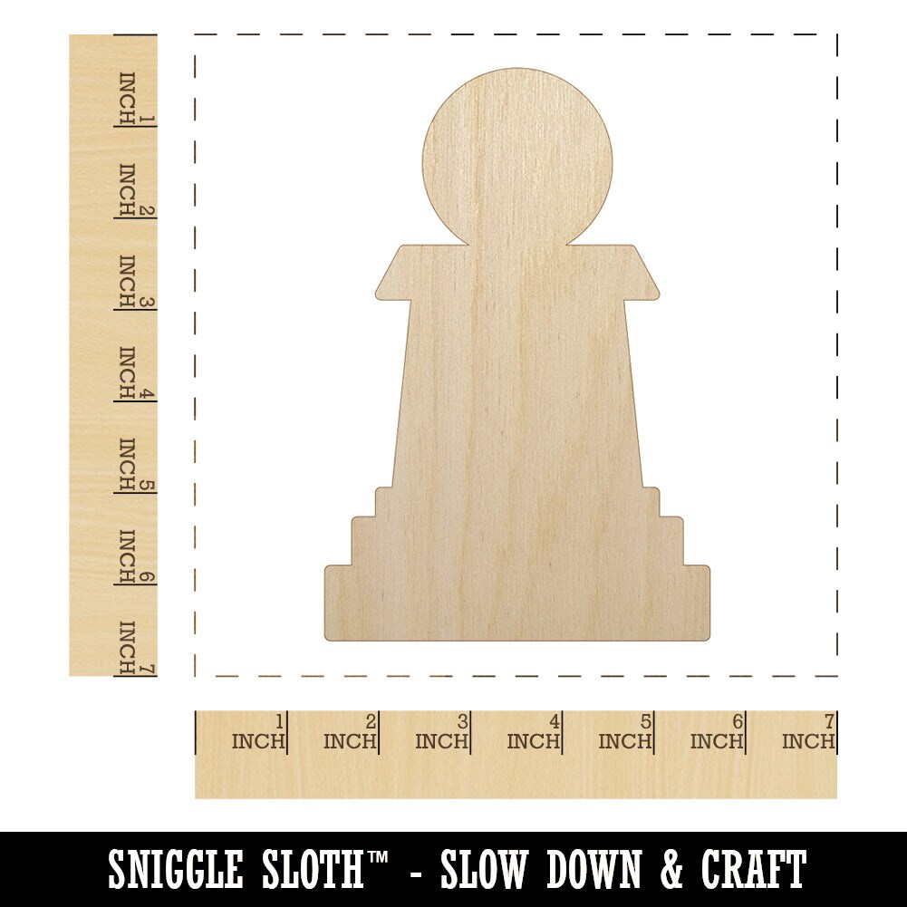 Chess Pawn Piece Unfinished Wood Shape Piece Cutout for DIY Craft ...