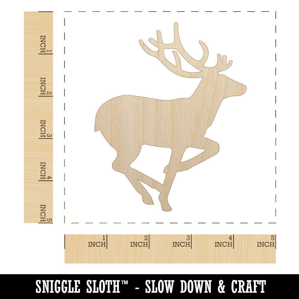 Deer Buck in Profile Solid Unfinished Wood Shape Piece Cutout for DIY ...
