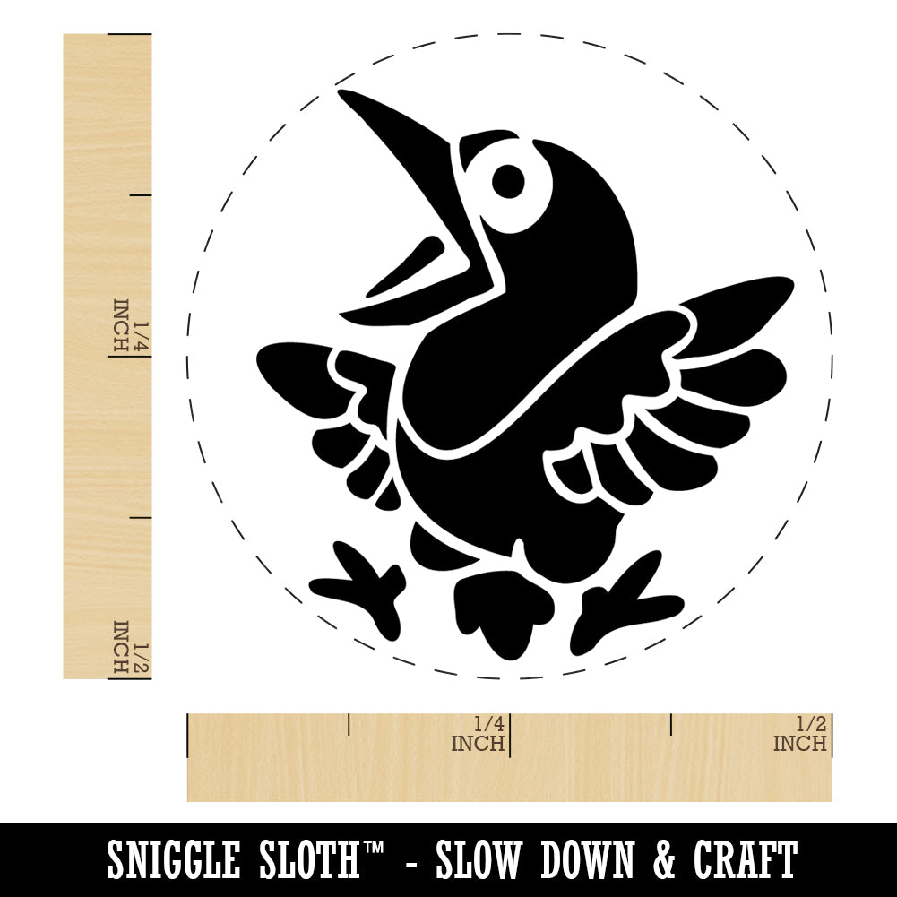 Shocked and Surprised Little Bird Crow Raven Self-Inking Rubber Stamp ...
