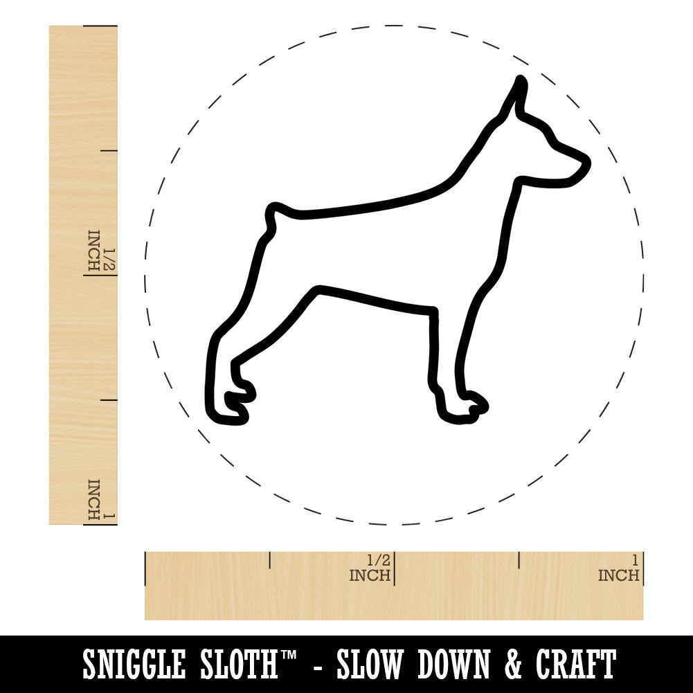 Miniature Pinscher Min Pin Dog Outline Self-Inking Rubber Stamp for ...