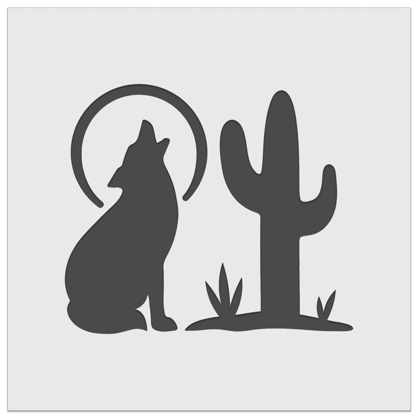 Southwest Coyote Cactus Moon Wall Cookie DIY Craft Reusable Stencil ...