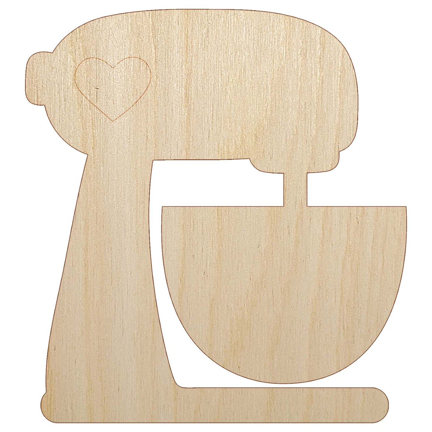 Baking Mixer with Heart Baker Unfinished Wood Shape Piece Cutout for ...