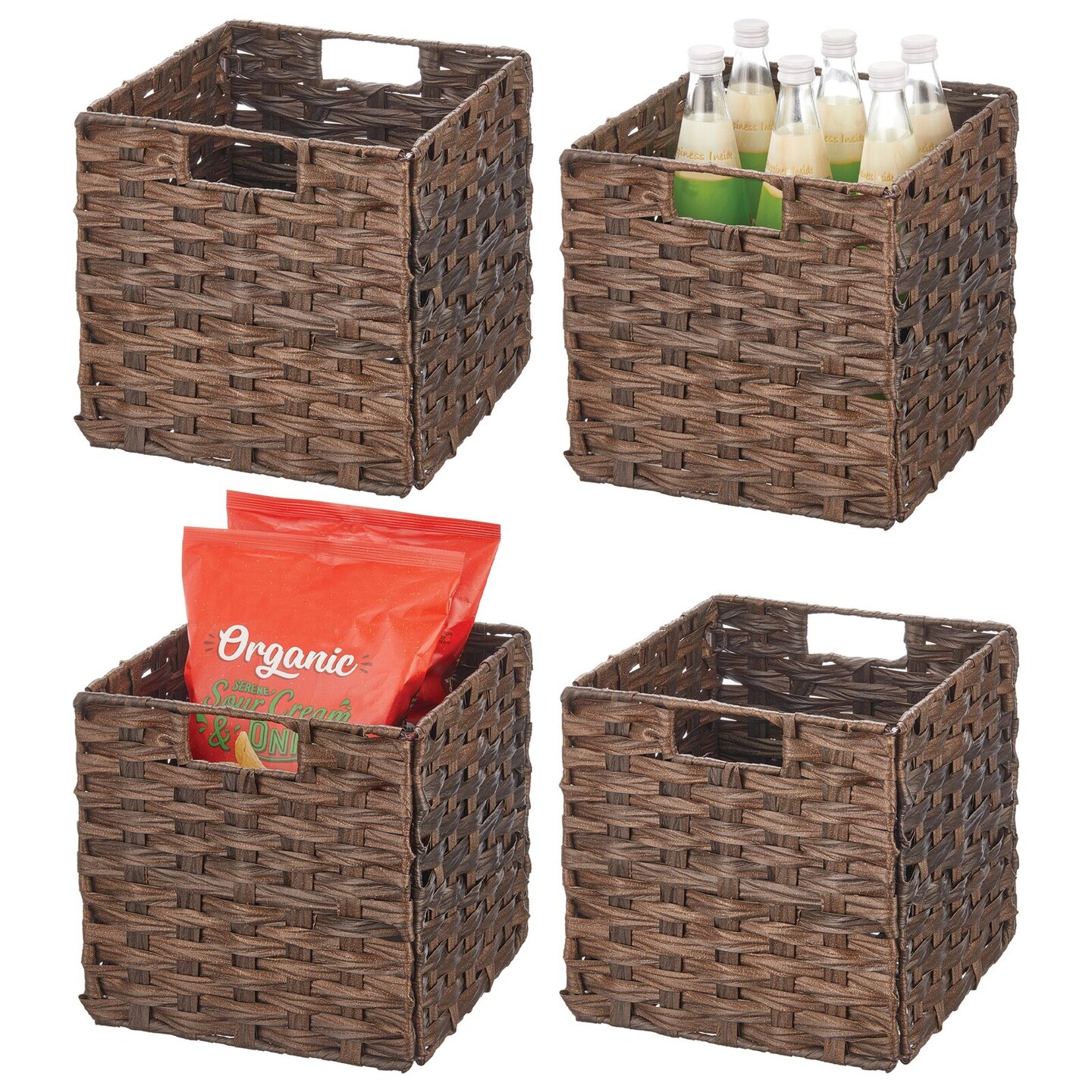 mDesign Woven Farmhouse Kitchen Cubby Organizer Cube | Michaels