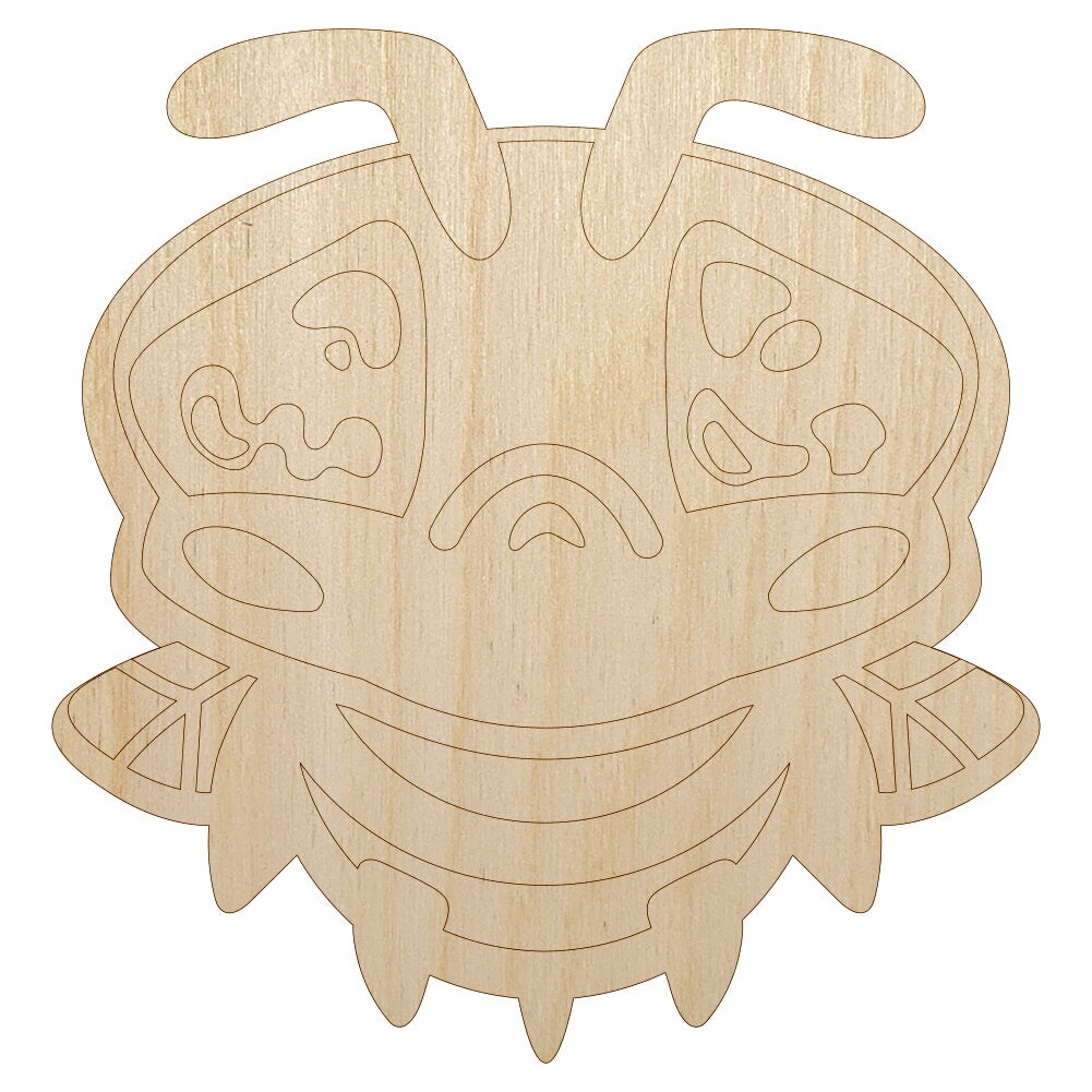 Cute Bee Sad Unfinished Wood Shape Piece Cutout for DIY Craft Projects ...