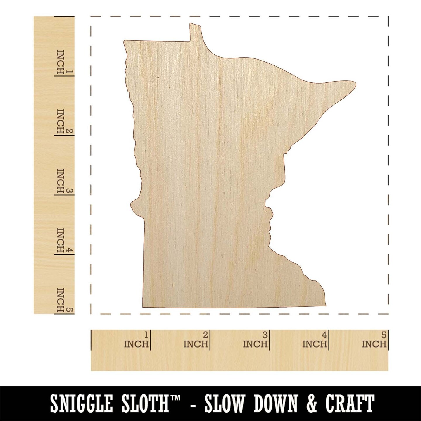 Minnesota State Silhouette Unfinished Wood Shape Piece Cutout for DIY ...