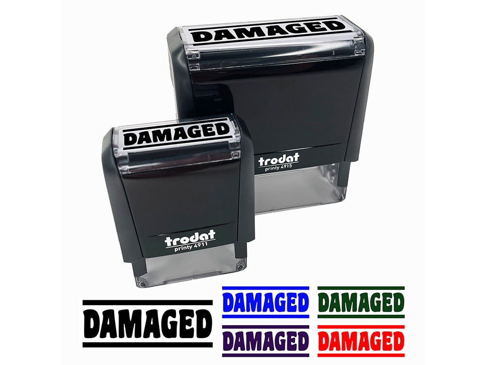 Damaged Bold Inspection Delivery Self-Inking Rubber Stamp Ink Stamper ...