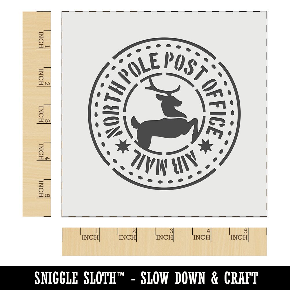 North Pole Post Office Air Mail Post Mark Christmas Reindeer Wall ...