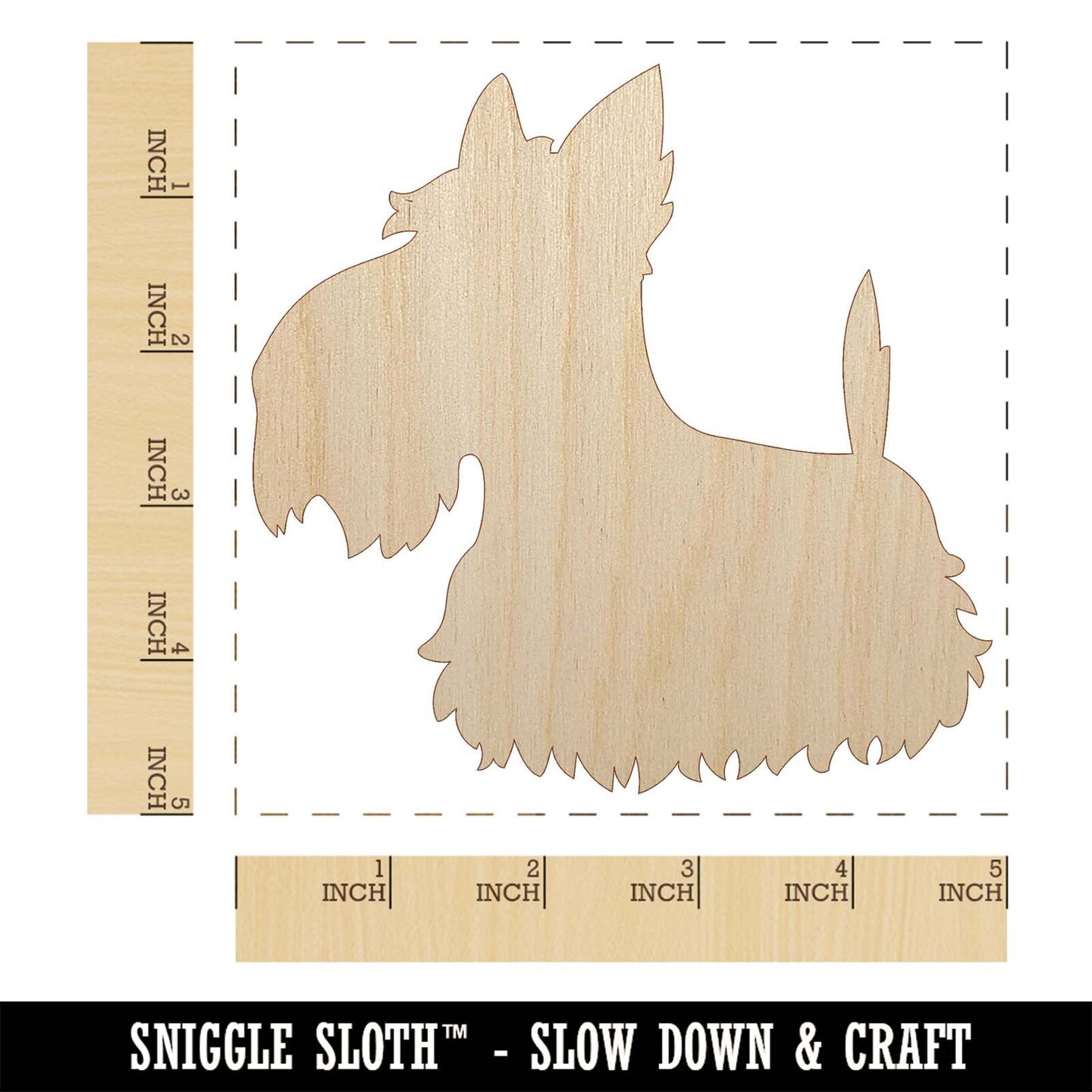 Delightful Cartoon Scottish Terrier Unfinished Wood Shape Piece Cutout ...