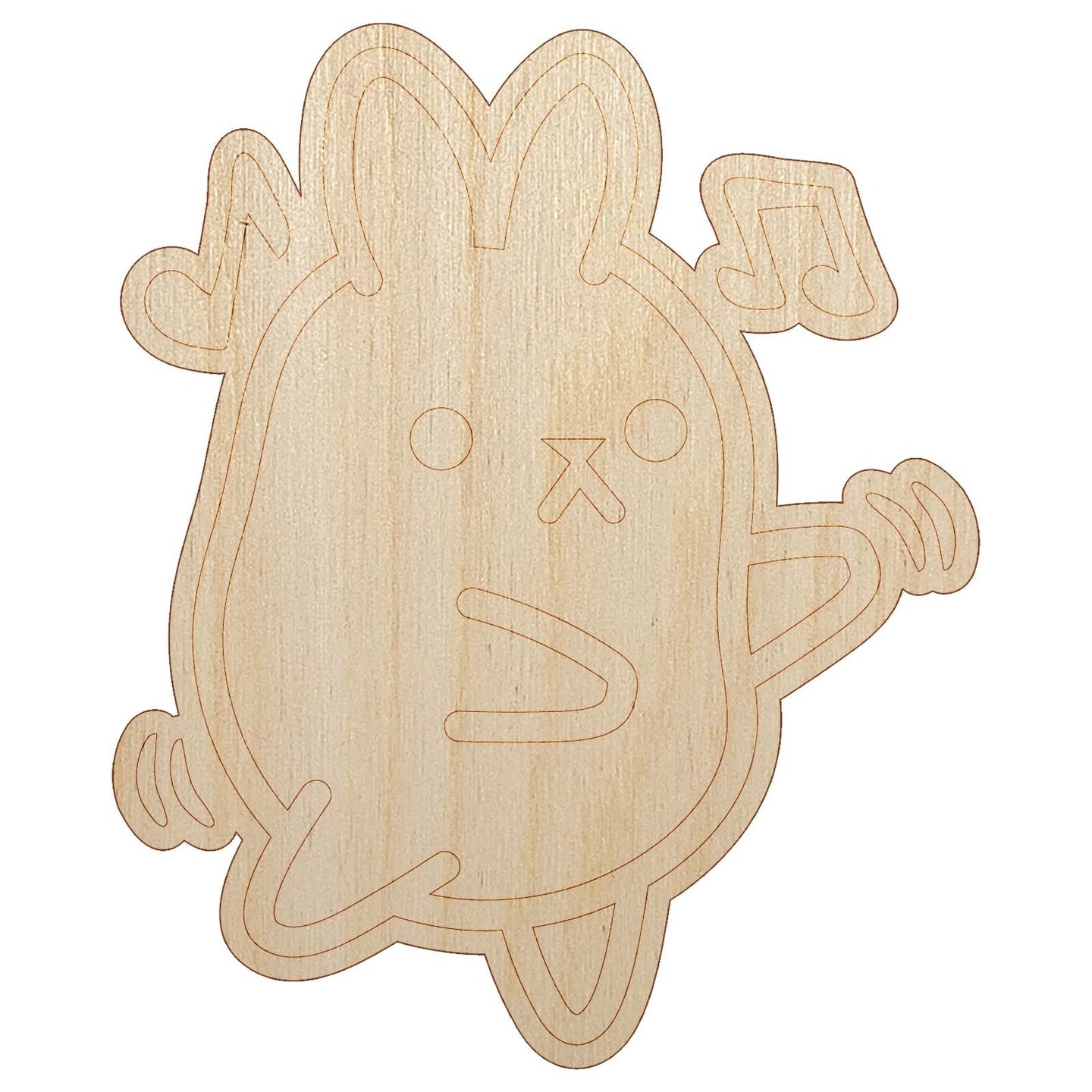 Cute Kawaii Bunny Rabbit Dancing to Music Unfinished Wood Shape Piece ...