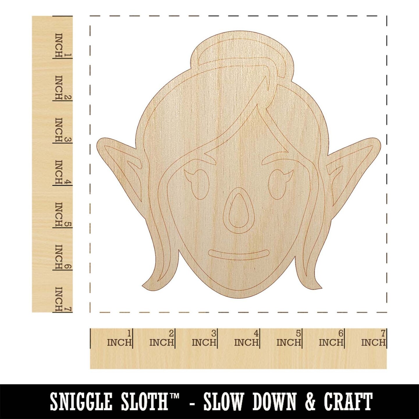 Elf Female Character Face Unfinished Wood Shape Piece Cutout for DIY ...