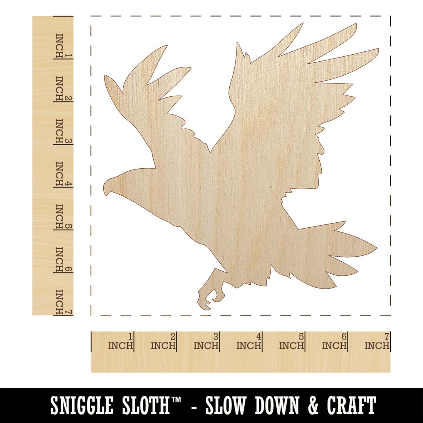 Patriotic American Bald Eagle Flying Unfinished Wood Shape Piece Cutout ...