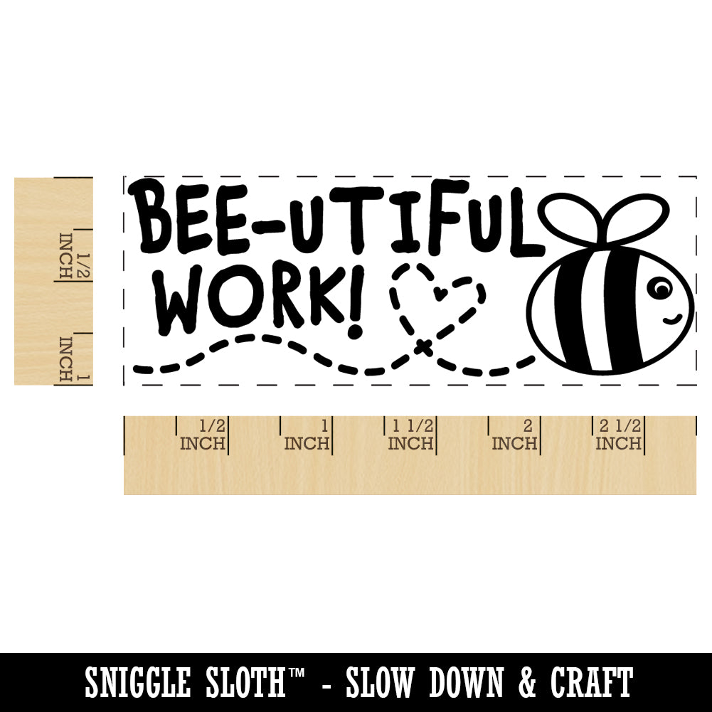 Bee-utiful Work Beautiful Bee Teacher Student School Self-Inking Rubber ...