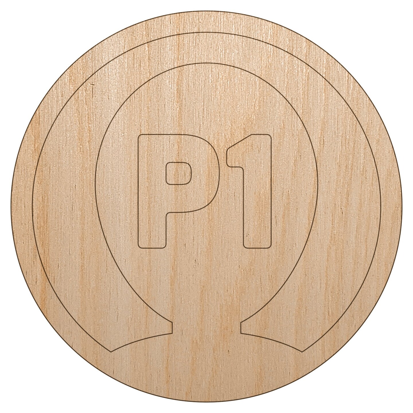 Player One Person Indicator Gaming Icon Unfinished Wood Shape Piece ...