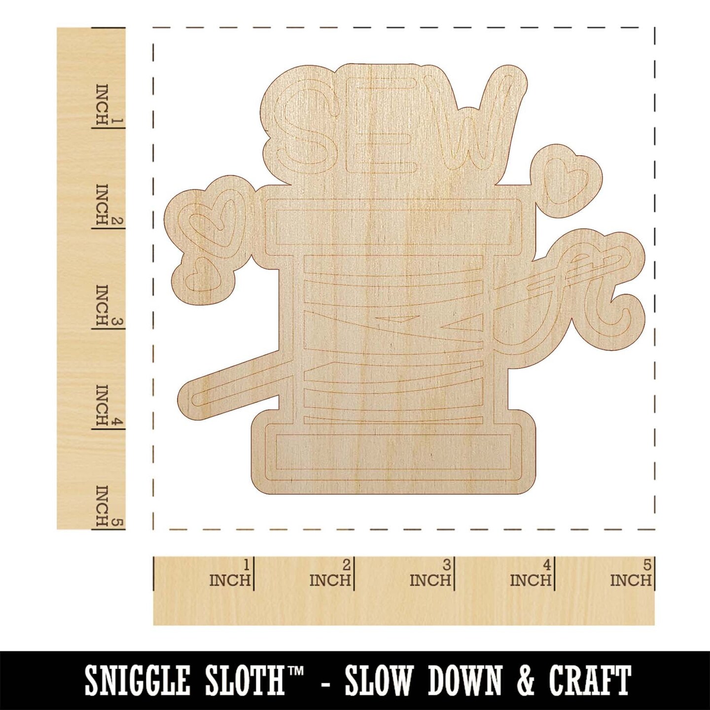 Spool of Thread Sew Sewing Unfinished Wood Shape Piece Cutout for DIY ...