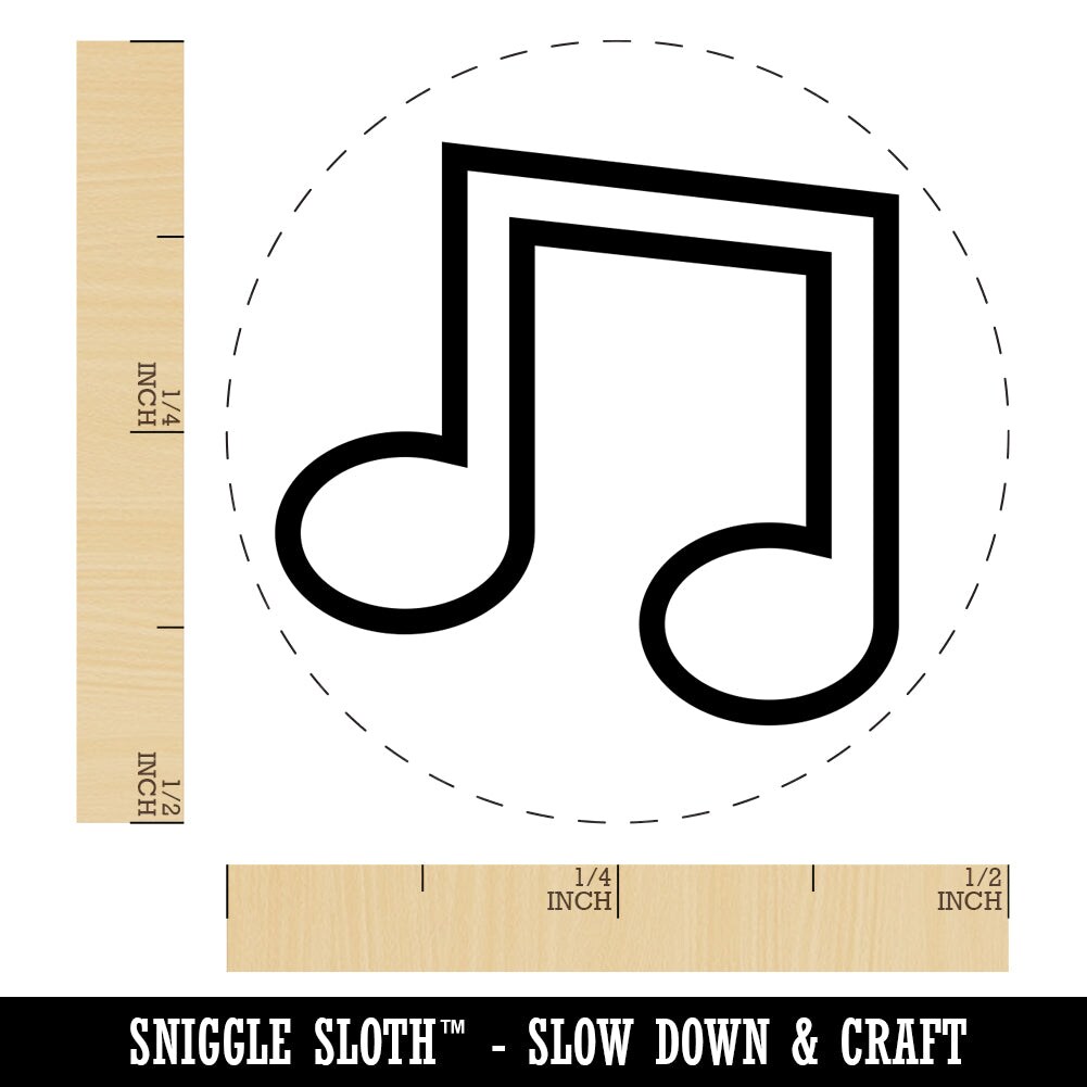 Music Eighth Notes Outline Self-Inking Rubber Stamp for Stamping ...