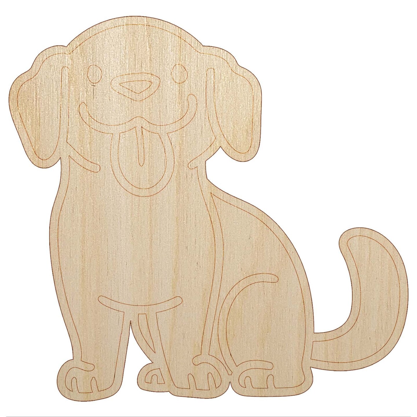 Labrador Retriever Sitting with Tongue Out Dog Unfinished Wood Shape ...