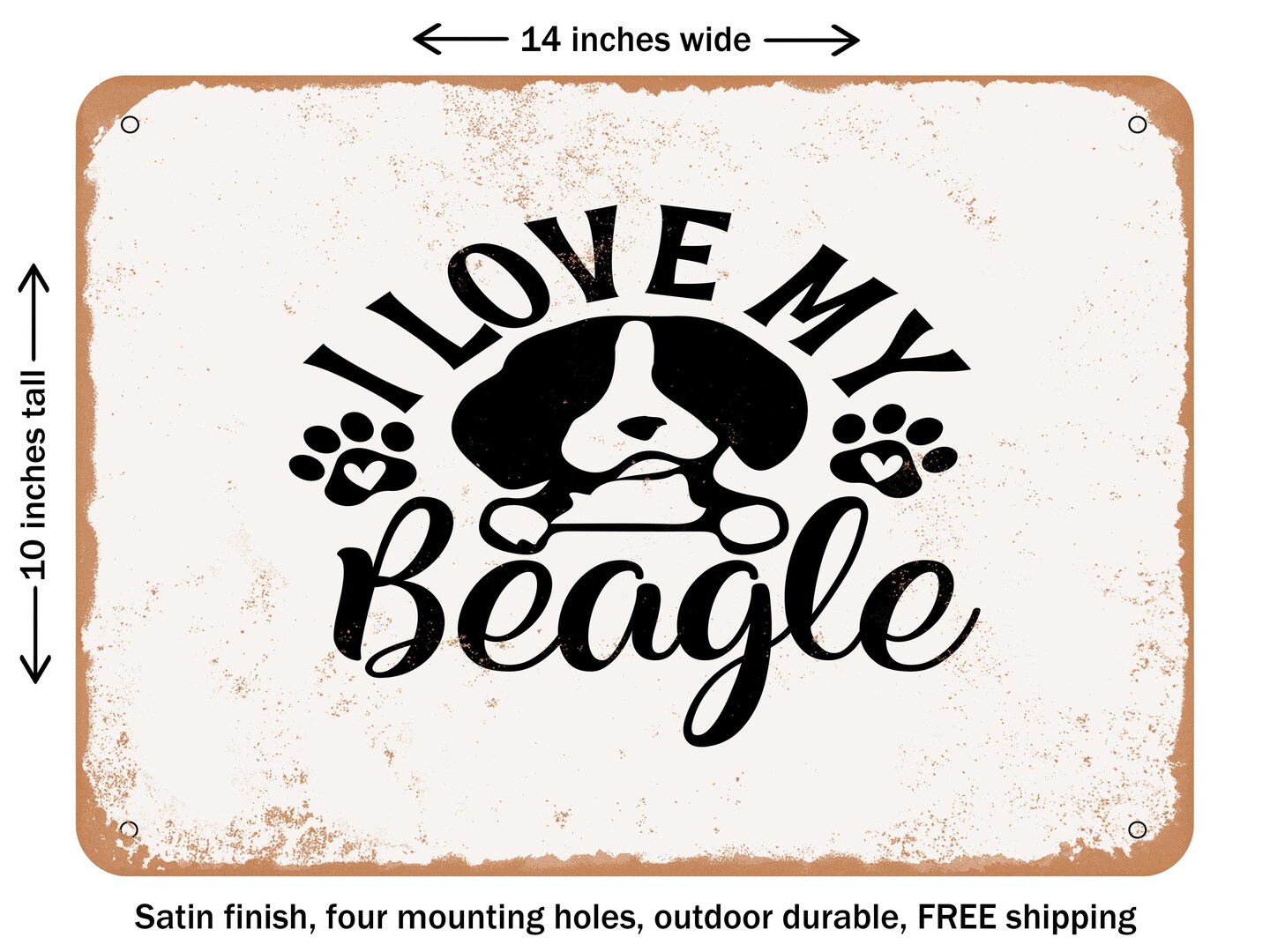 DECORATIVE METAL SIGN - I Love My Beagle - Vintage Rusty Look | Michaels