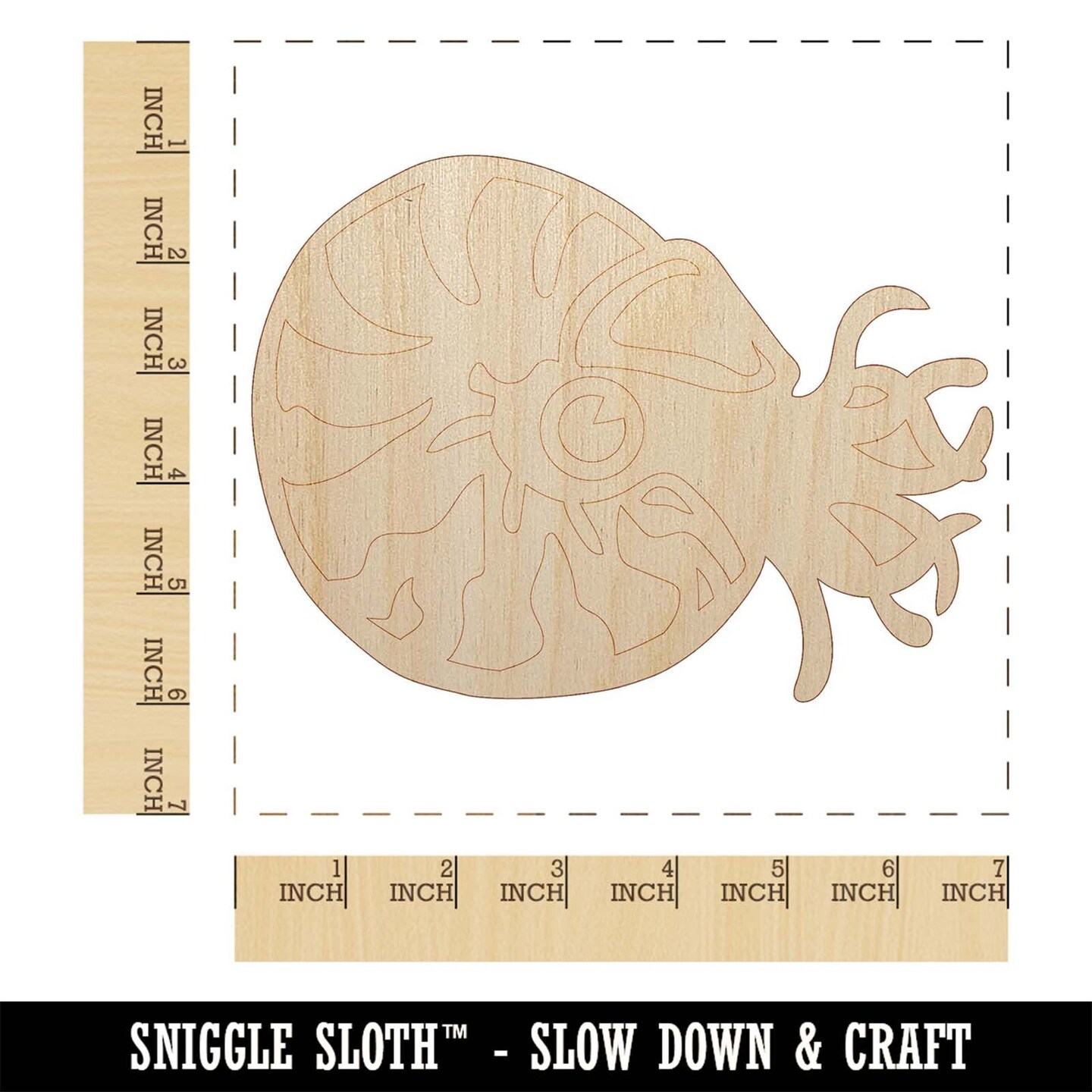 Charming Chambered Nautilus Sea Ocean Creature Unfinished Wood Shape ...