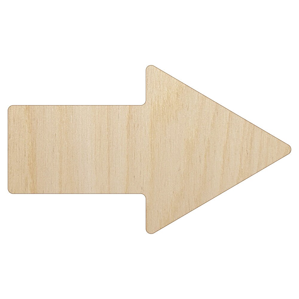 Arrow Rounded Corners Solid Unfinished Wood Shape Piece Cutout for DIY ...