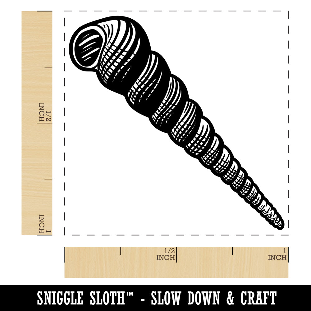 Turritella Spiral Seashell Hashmark Shaded Beach Shell Self-Inking ...