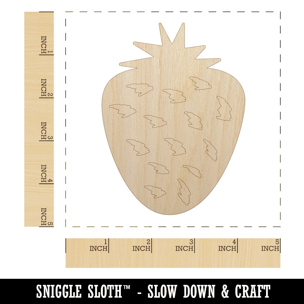 Strawberry Fruit Doodle Unfinished Wood Shape Piece Cutout for DIY ...