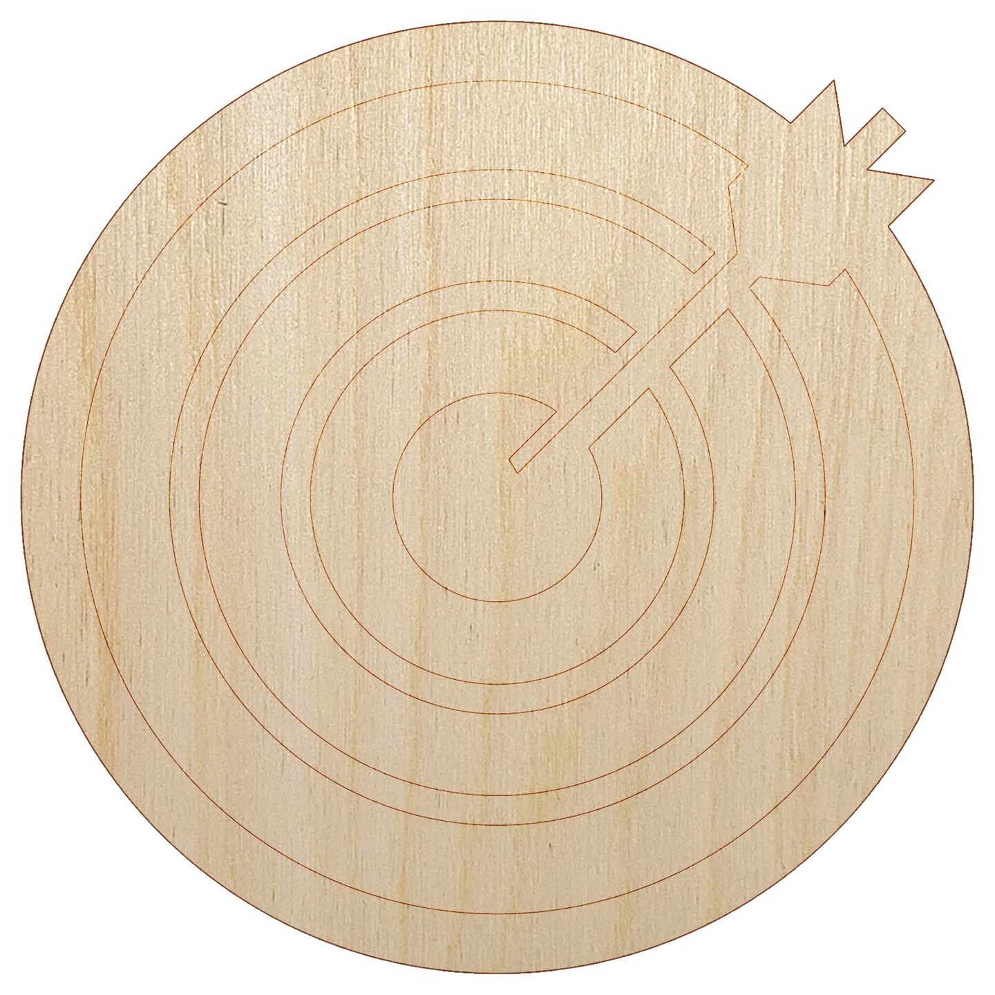 Archery Target Bullseye with Arrow Unfinished Wood Shape Piece Cutout ...