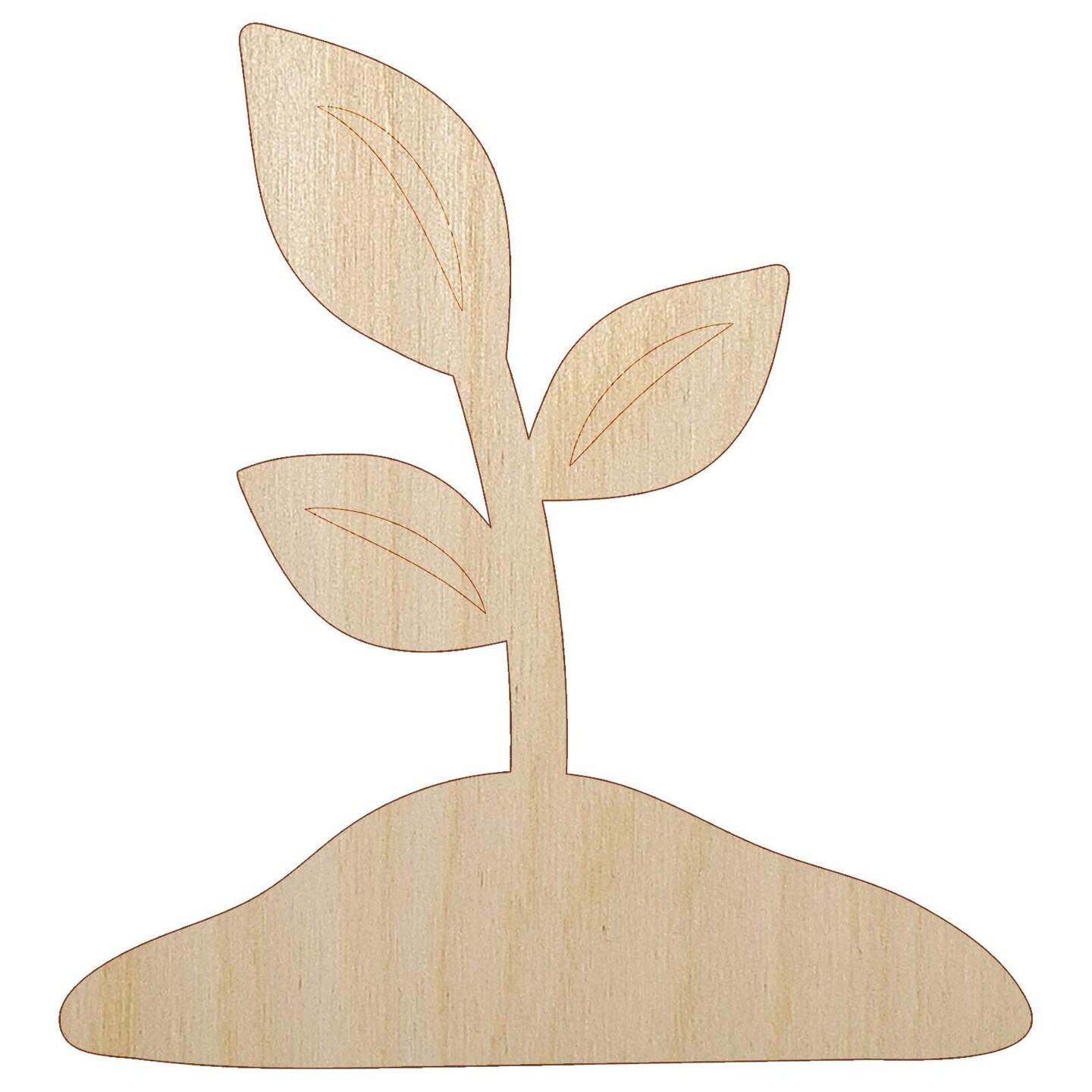 Seedling Growing Plant Unfinished Wood Shape Piece Cutout for DIY Craft ...