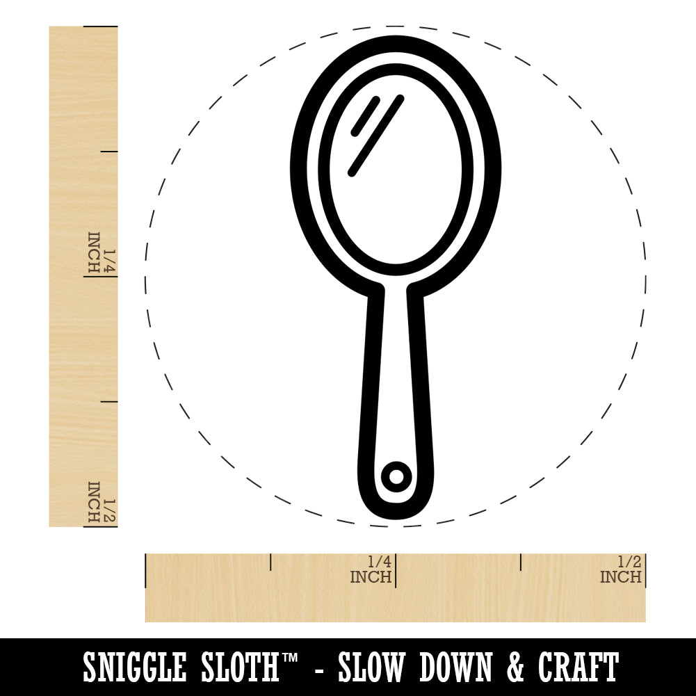 Handheld Makeup Mirror Self-Inking Rubber Stamp for Stamping Crafting ...