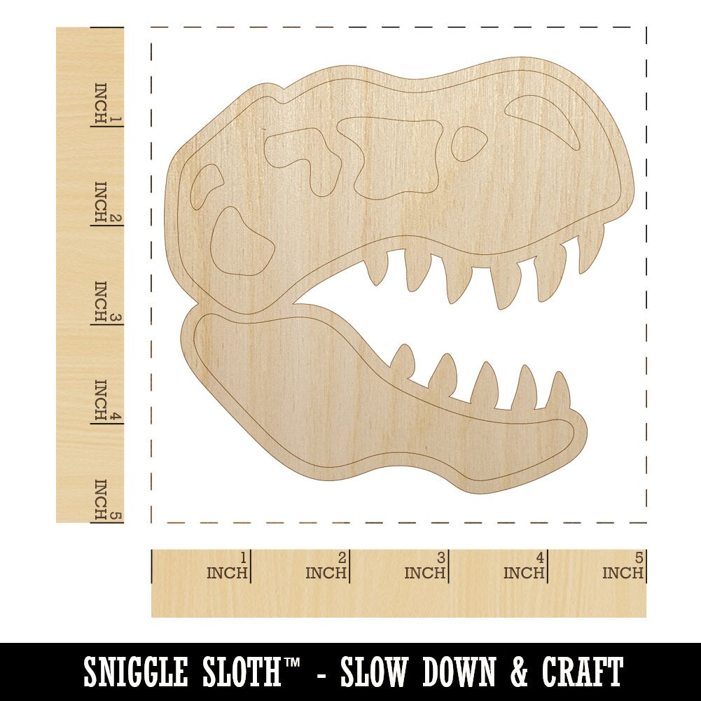 Tyrannosaurus Rex Skull Fossil Unfinished Wood Shape Piece Cutout for ...