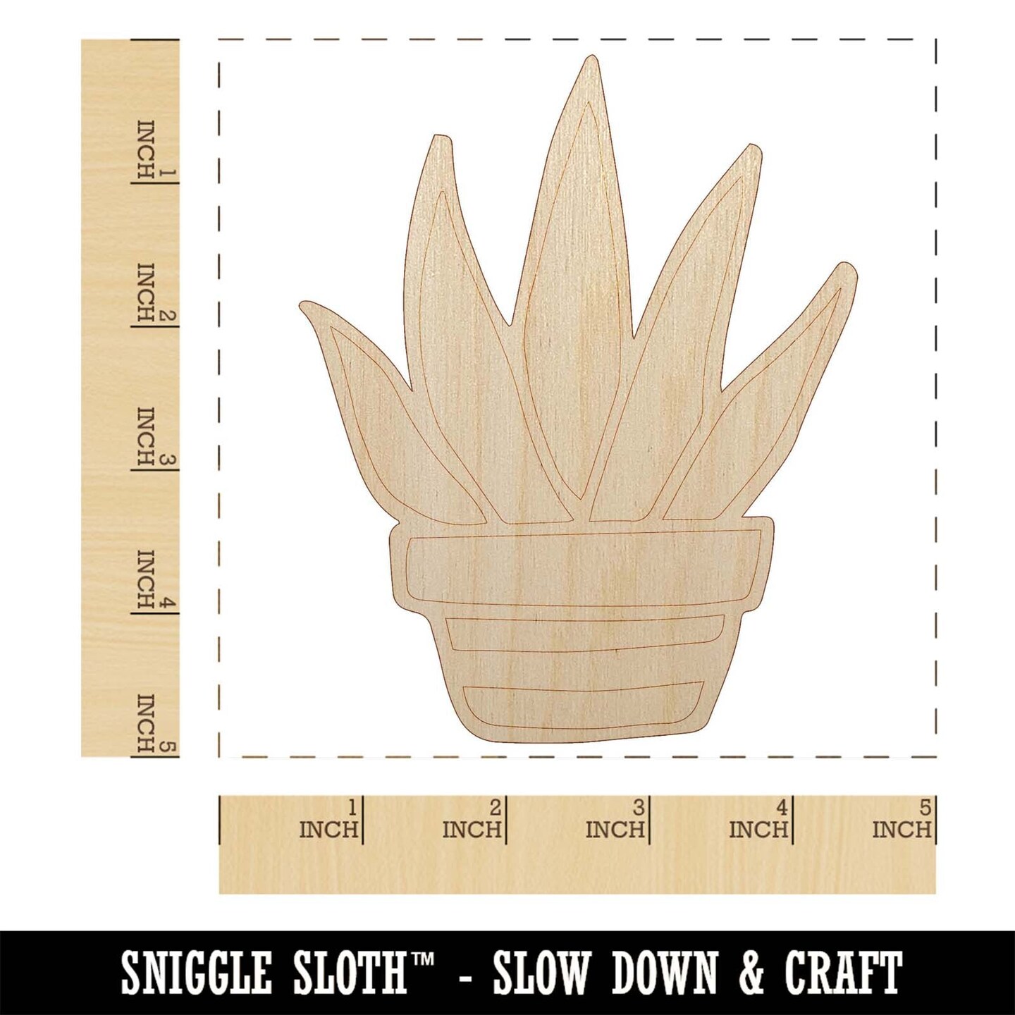 Hand Drawn Cactus Succulent Doodle Unfinished Wood Shape Piece Cutout ...