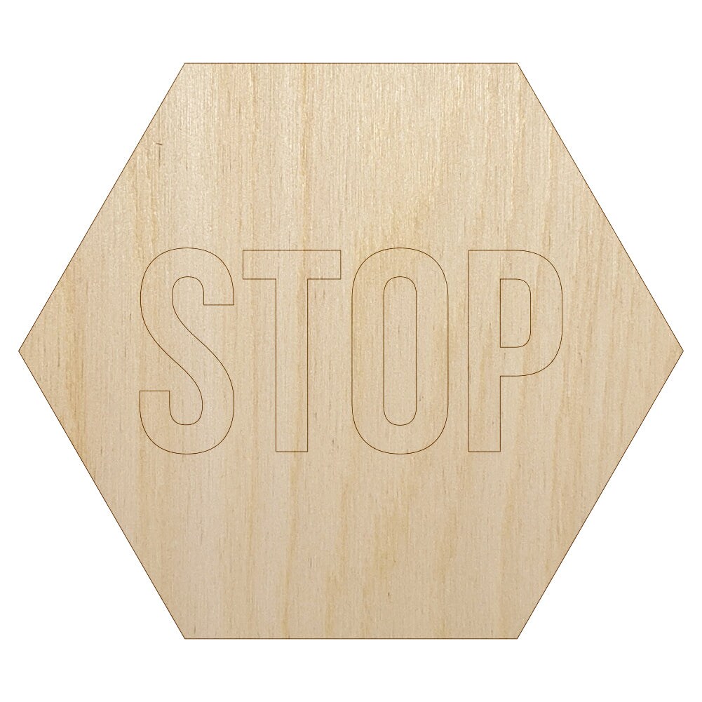 Stop Sign Unfinished Wood Shape Piece Cutout for DIY Craft Projects ...