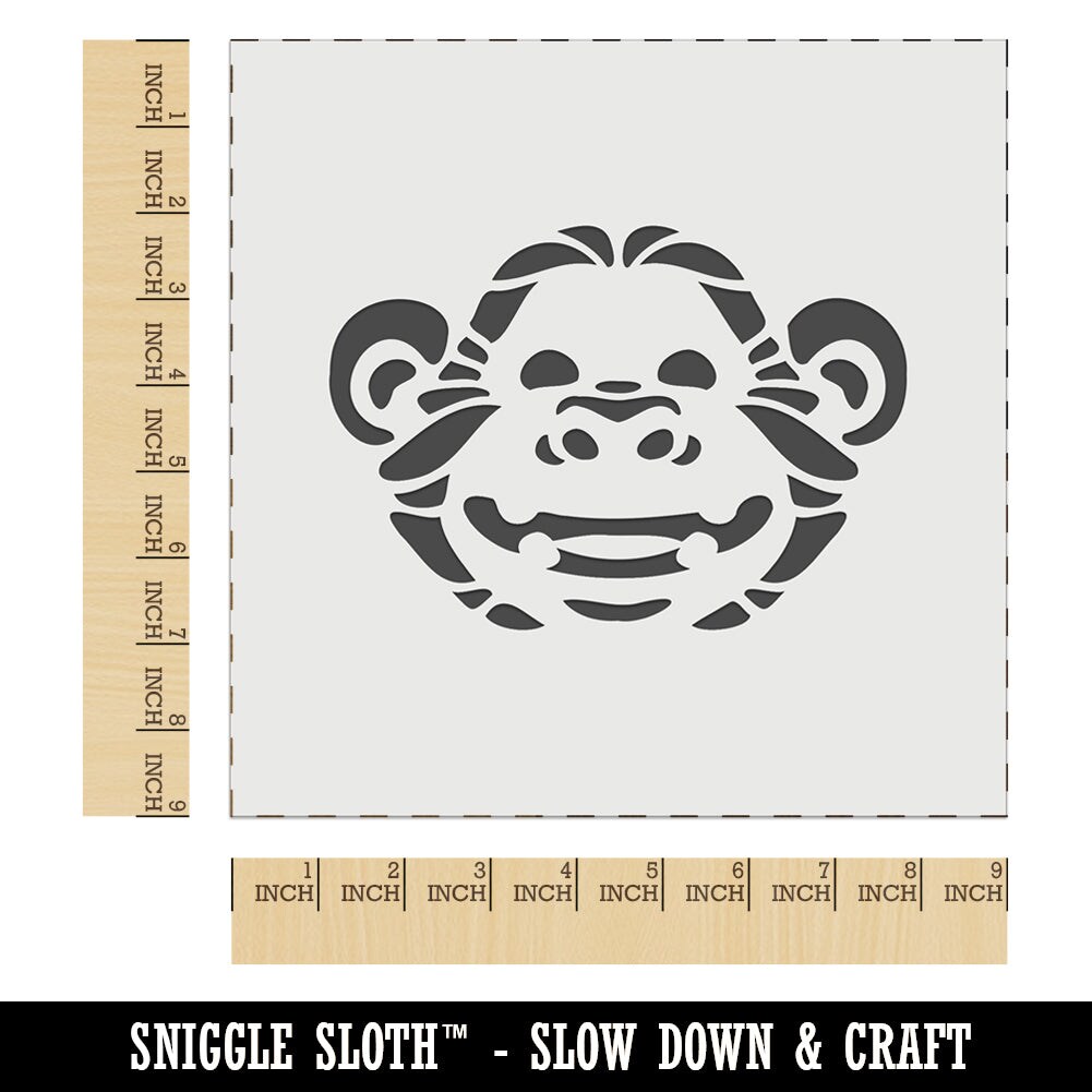 Grinning Chimpanzee Ape Monkey Face Wall Cookie DIY Craft Reusable ...