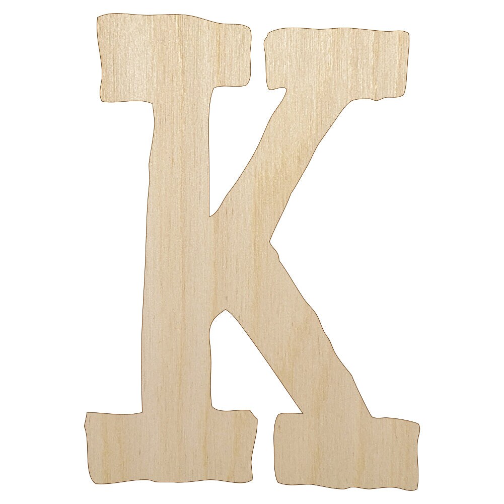 Letter K Uppercase Cute Typewriter Font Unfinished Wood Shape Piece ...